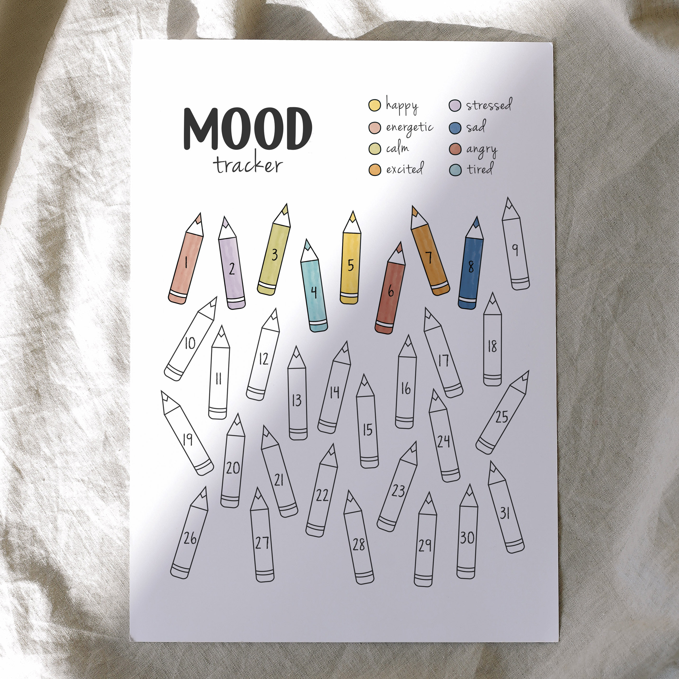 Mood Tracker, Printable Tracker, Feelings Chart, Daily Mood Tracker ...