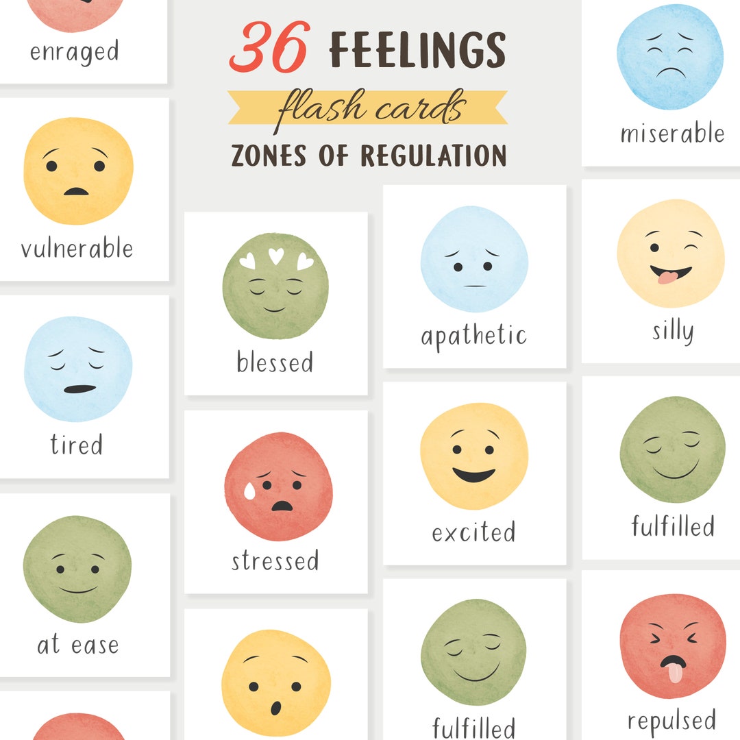 Self-regulation Flash Cards, Zones of Regulation, Feelings Scale ...