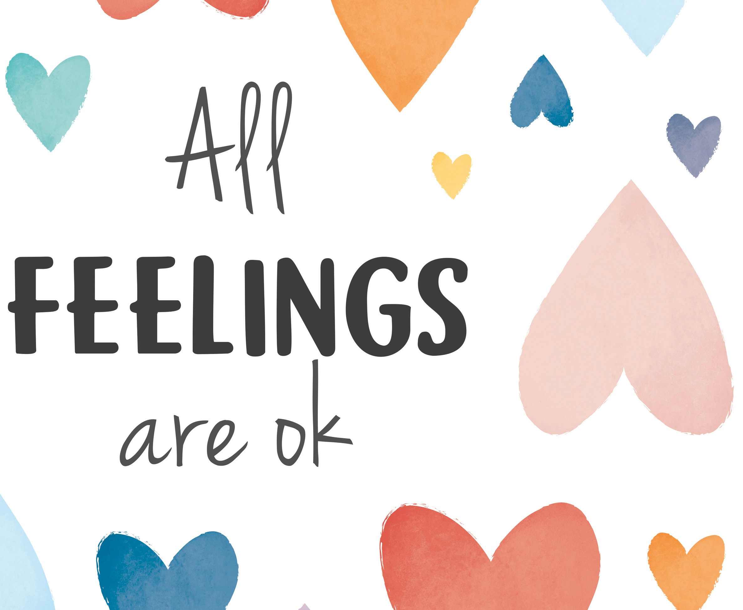 All Feelings Are Ok Poster, Feelings Chart, Mental Health, School ...