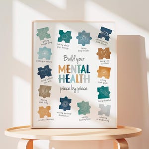 Build Your Mental Health Poster, Growth Mindset, Therapy Office Decor ...