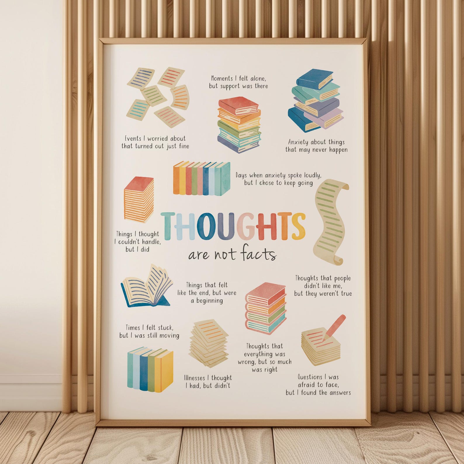 Thoughts Are Not Facts, Therapy Office Decor, School Counselor, Calming ...