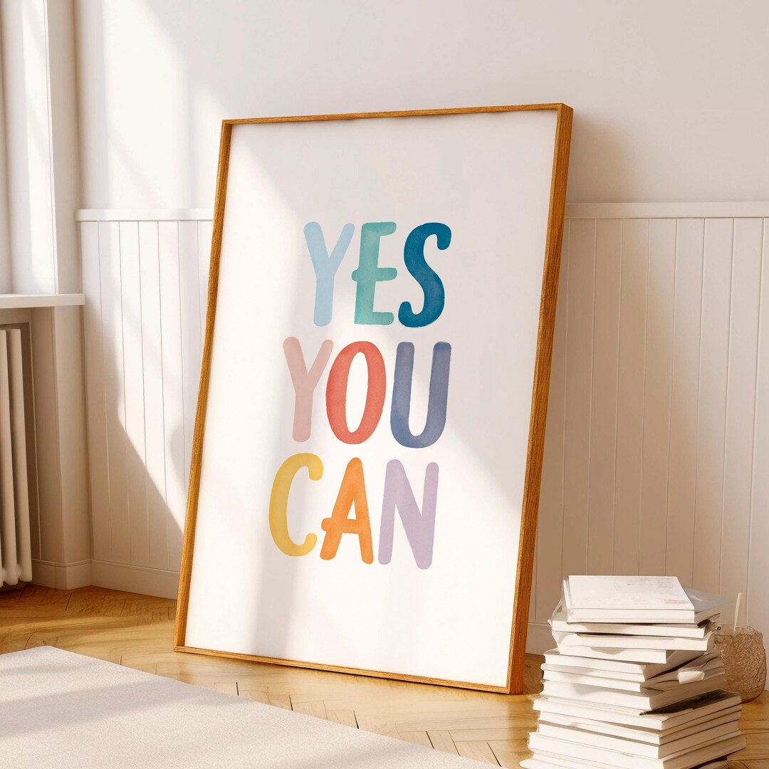Yes You Can Poster, Motivational Poster for Kids, Classroom Decor ...