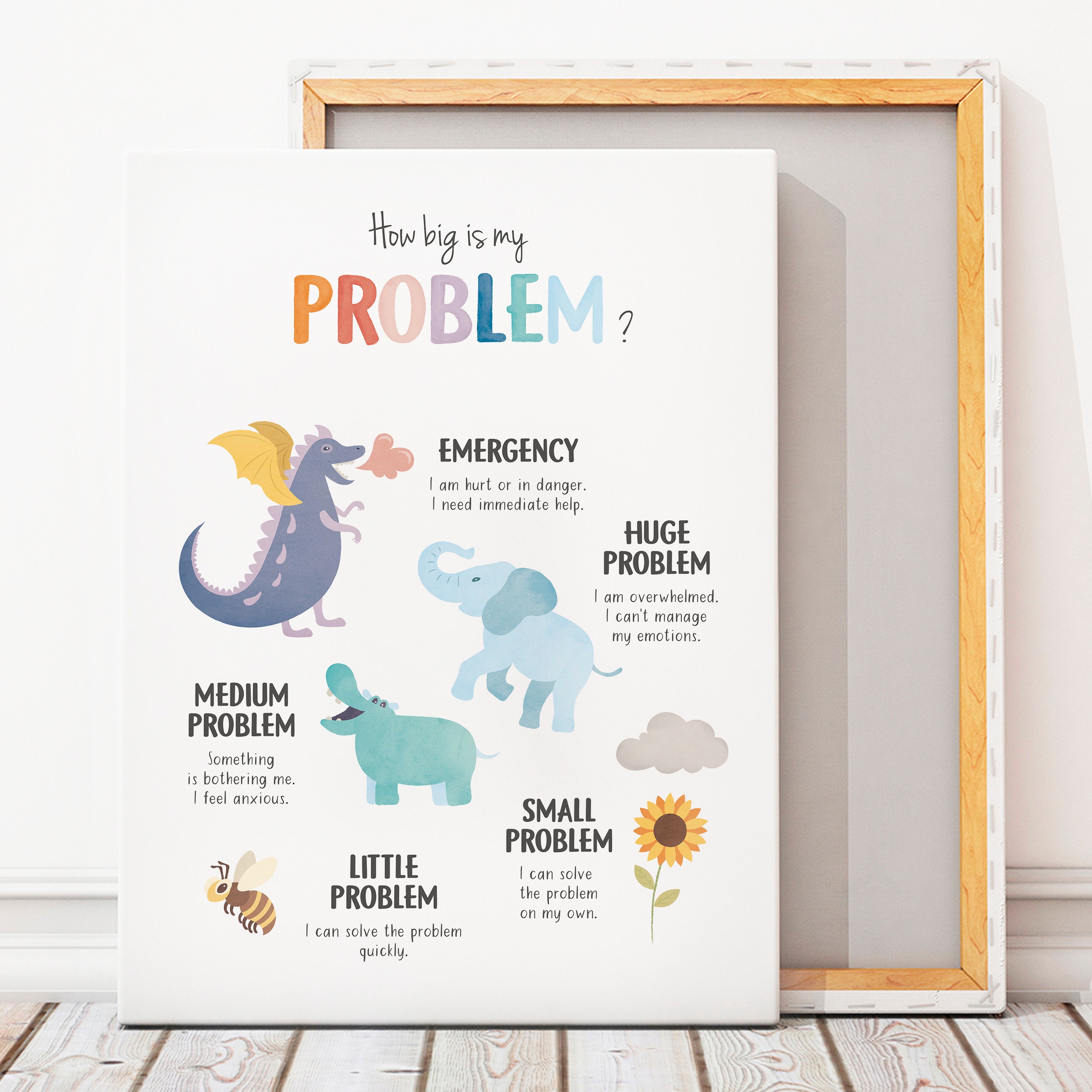 How Big is My Problem Poster, Size of the Problem, Anxiety Relief, Calm ...