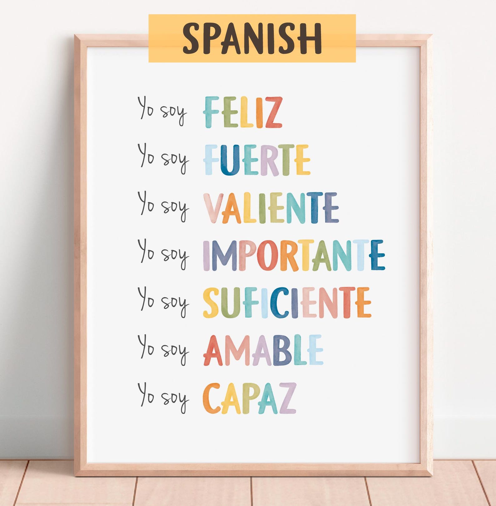 Spanish Affirmations Poster: Therapy Office Decor, School Counselor ...