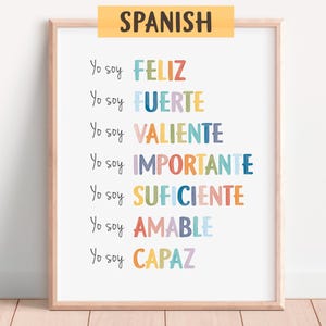 Spanish Affirmations Poster: Therapy Office Decor, School Counselor ...