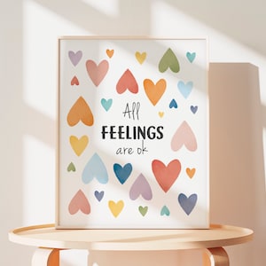 All Feelings Are Ok Poster, Feelings Chart, Mental Health, School ...