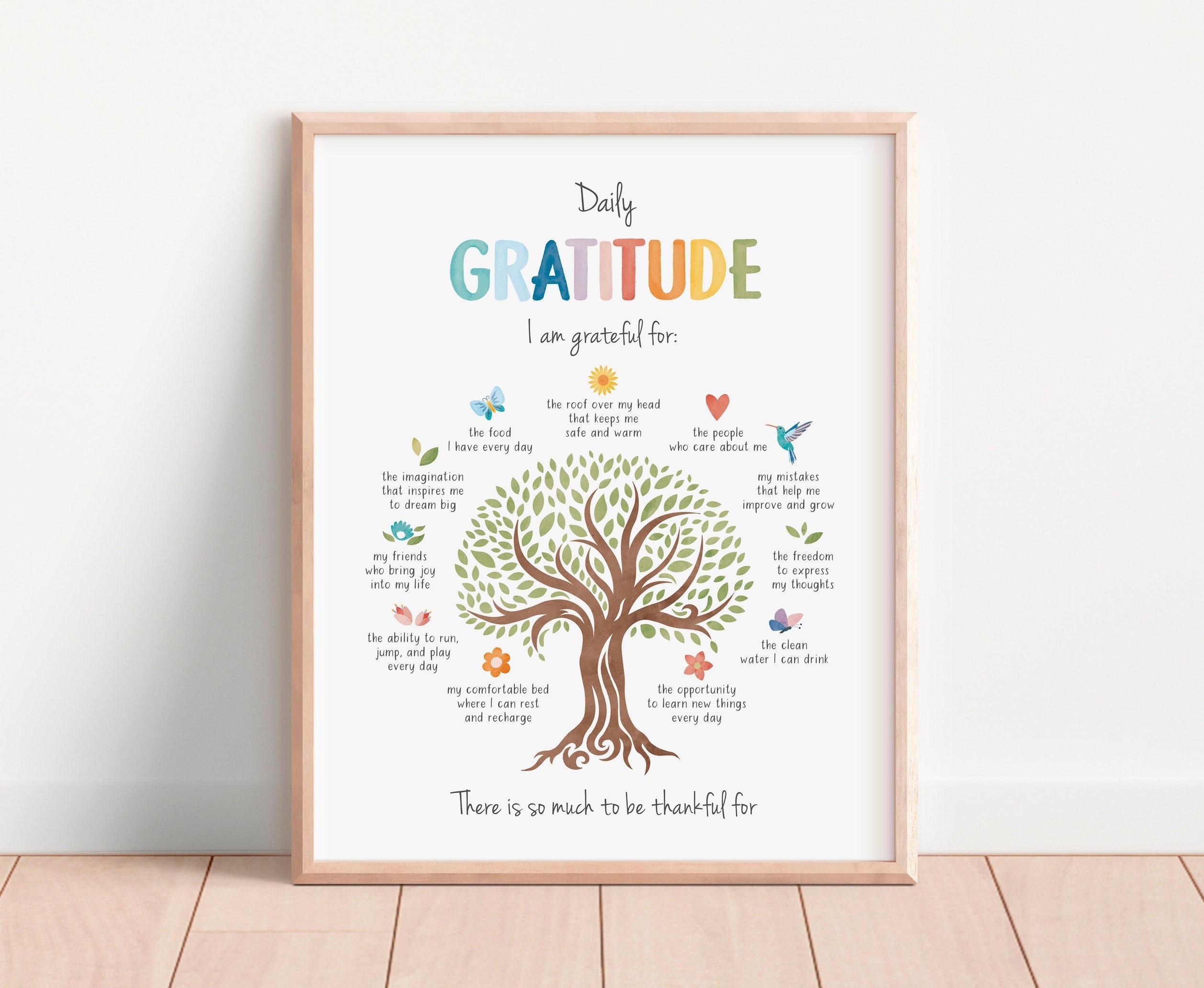 Daily Gratitude Poster, Therapy Office Decor, Growth Mindset, Home ...