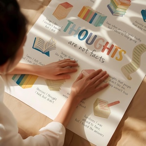 Thoughts Are Not Facts, Therapy Office Decor, School Counselor, Calming ...