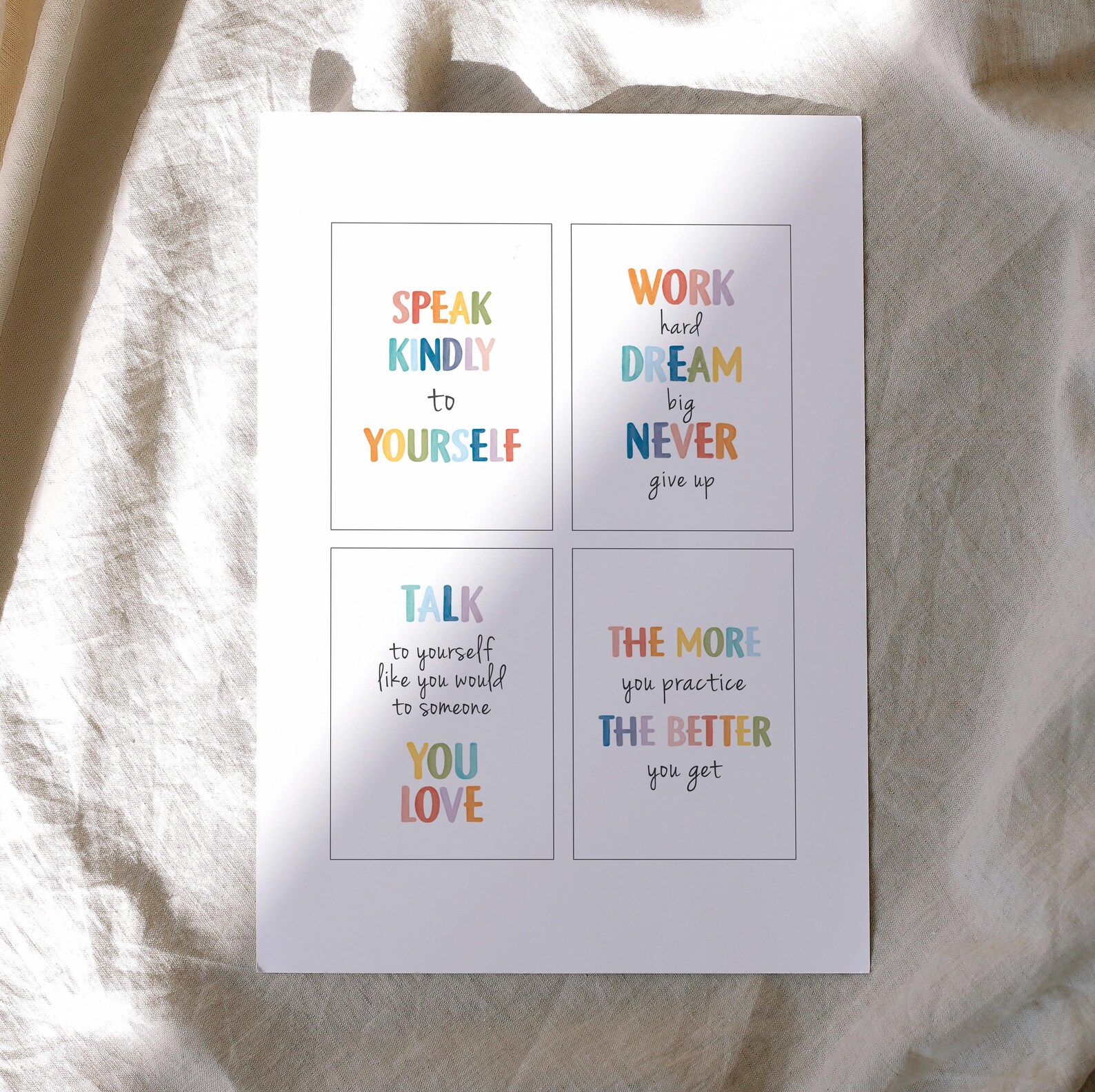 20 Motivational Flashcards, Inspirational Quote Cards, Mindfulness ...