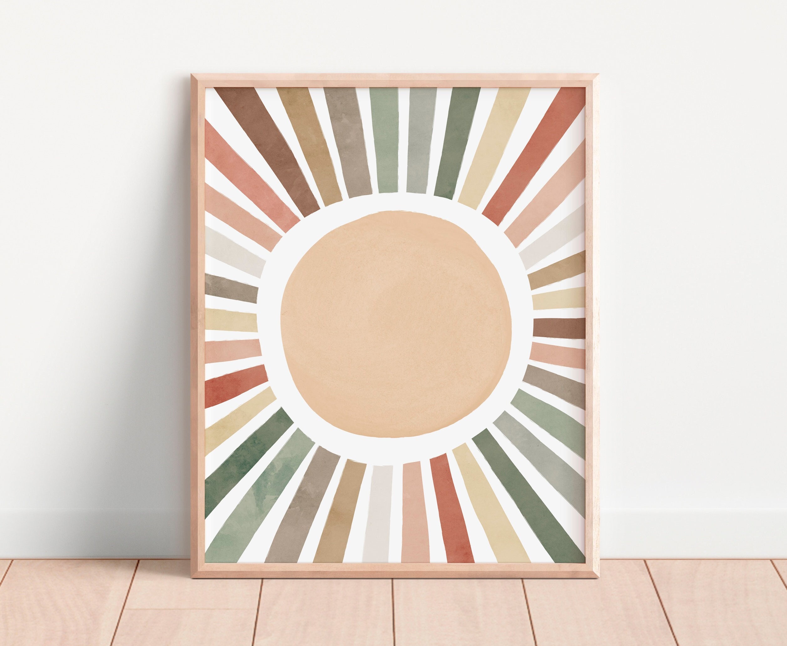 Boho Sun Poster, Playroom Decor, Watercolour Nursery Prints, Nursery ...