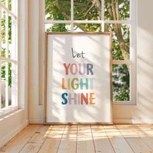 Let Your Light Shine Poster: Colorful Affirmation Print (digital ...