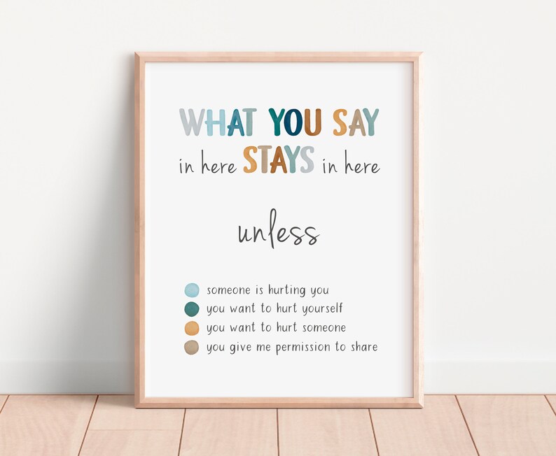 What You Say in Here Stays in Here Poster, School Counselor, Calming ...
