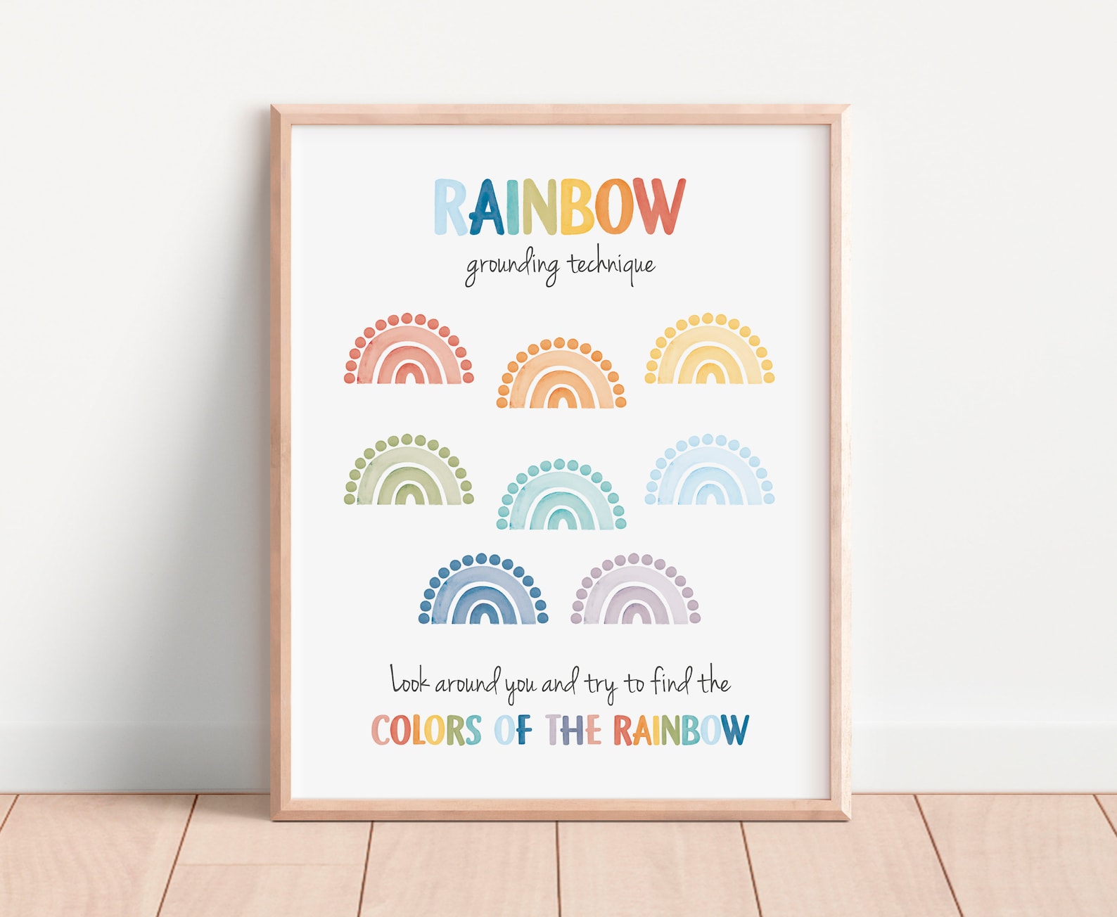 Rainbow Grounding Technique Poster, Coping Skills Poster, Social Worker ...