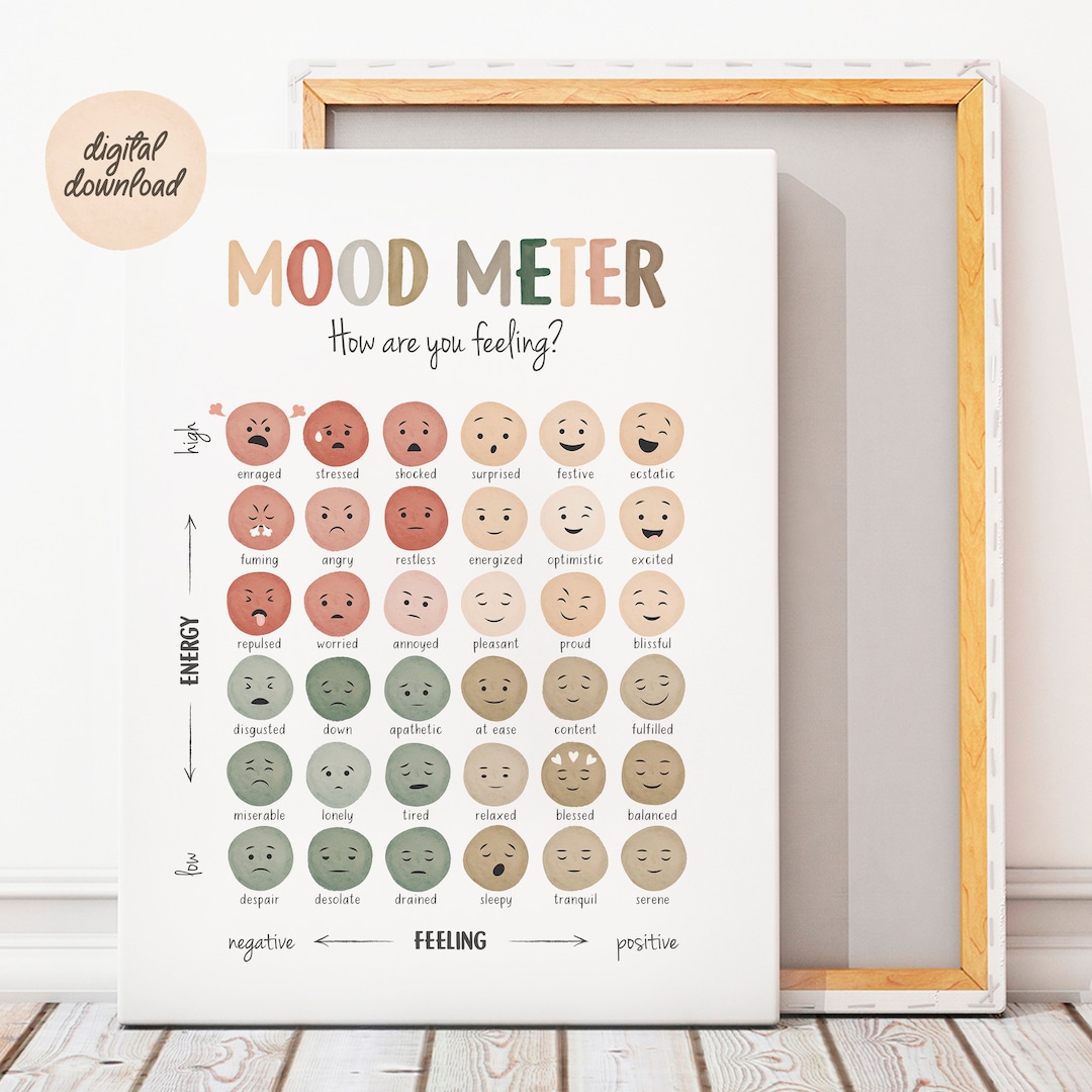 Mood Meter, Feelings Thermometer, Feelings Chart, Mood Map, Mental ...