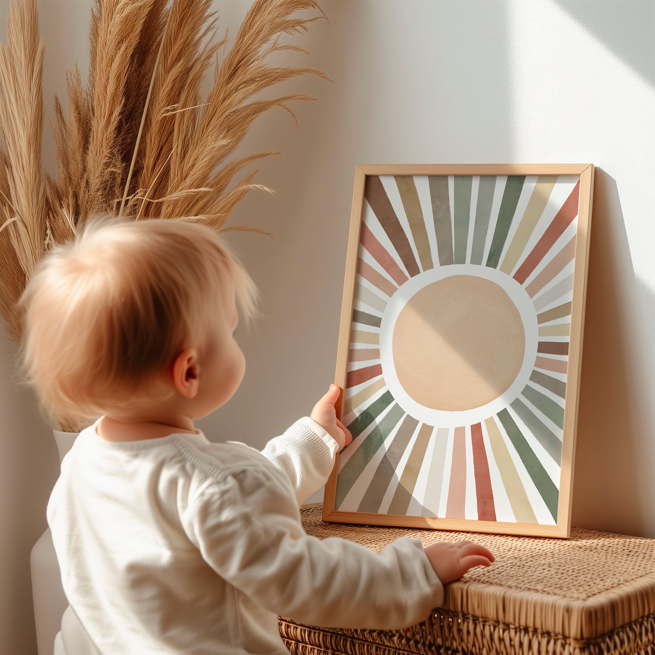 Boho Sun Poster, Playroom Decor, Watercolour Nursery Prints, Nursery ...