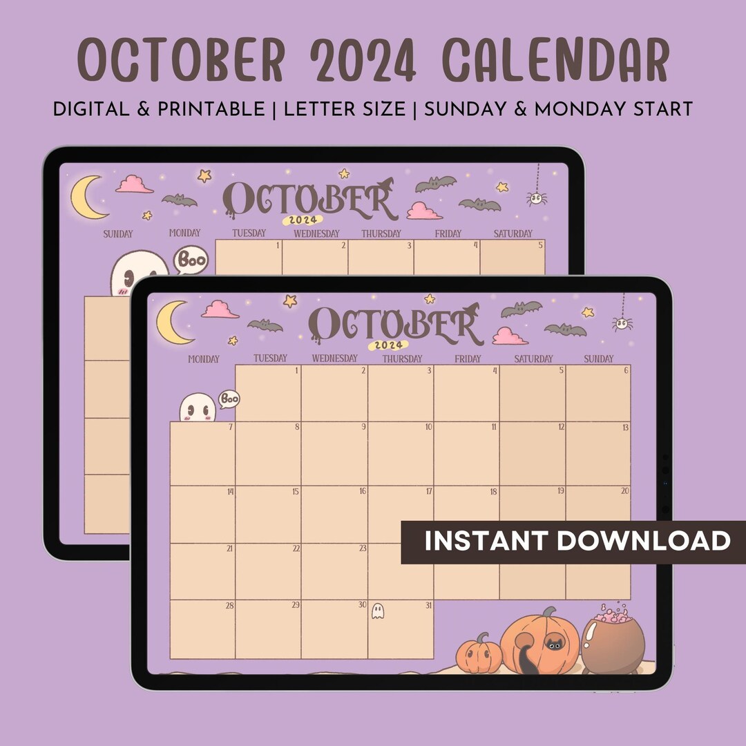 Fillable October 2024 Calendar, October Calendar Printable, Halloween ...