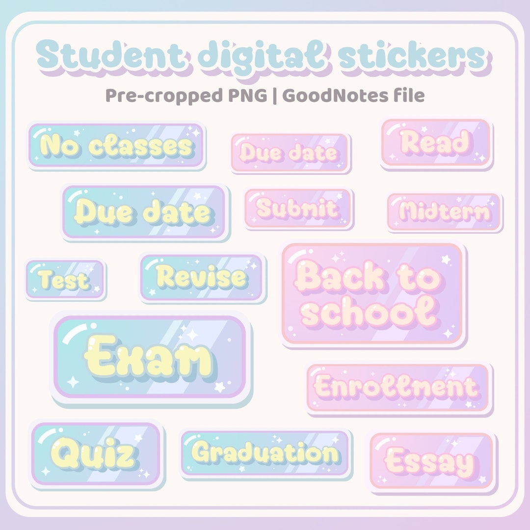 School Planner Stickers: Digital Student Labels for Goodnotes (pre ...