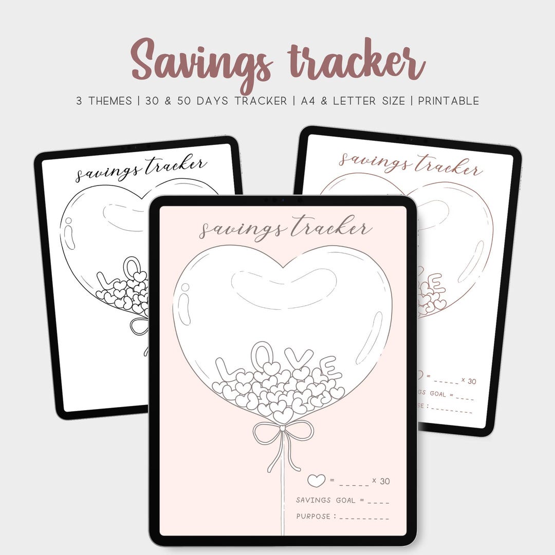 Savings Tracker Printable Money Savings Challenge, Savings Journal Page ...