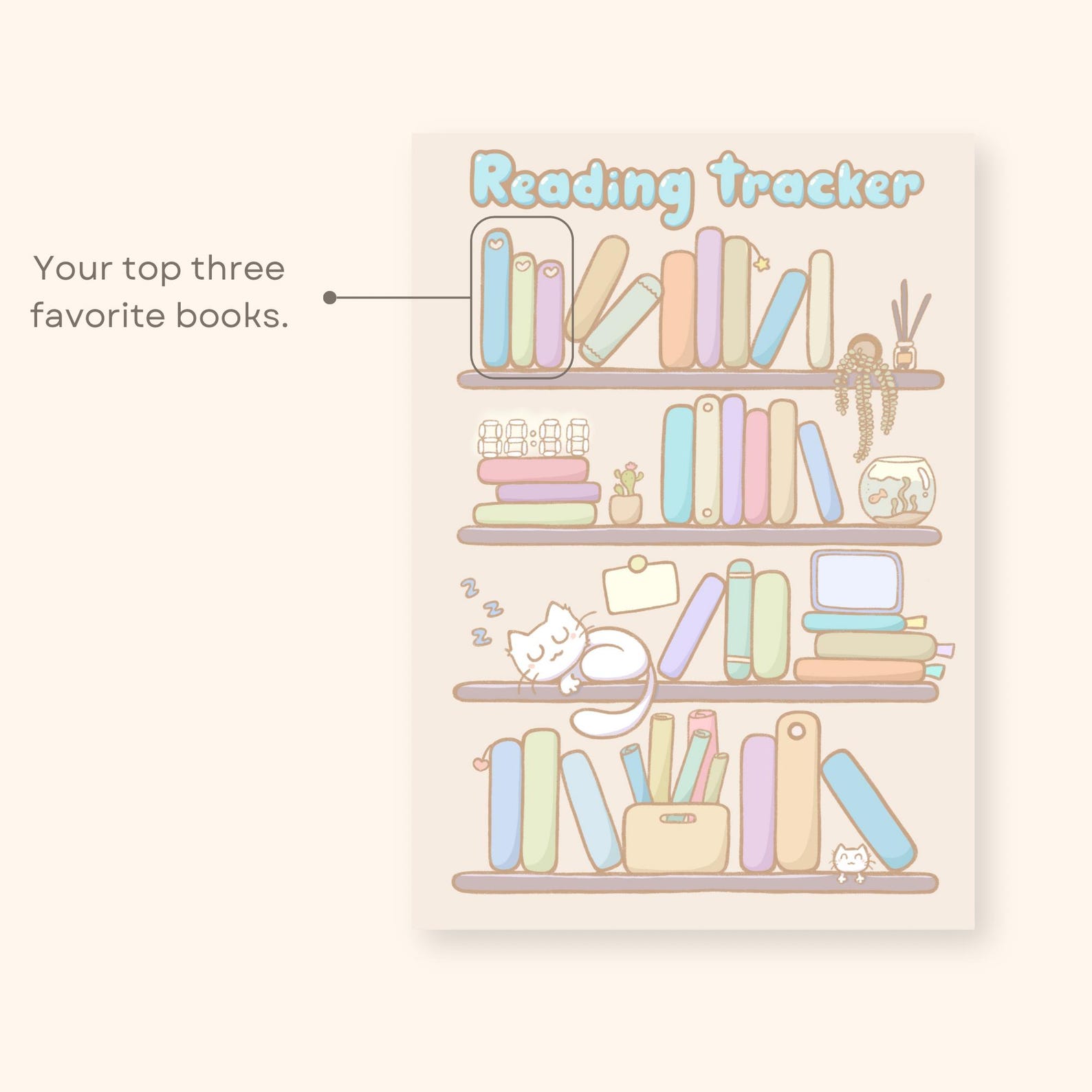 Bookshelf Reading Tracker Printable, Book Tracker, Digital Reading Log ...