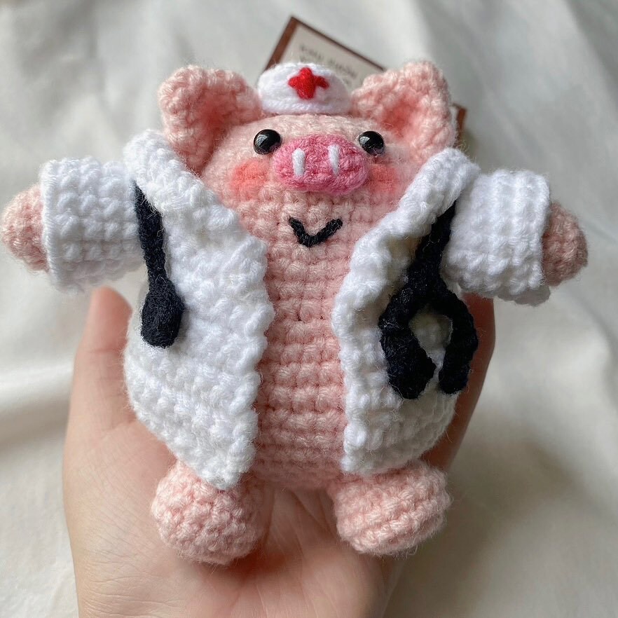 Crochet Cute Pig Doctor Pig Bouquet Crochet Bouquet Gift - Etsy
