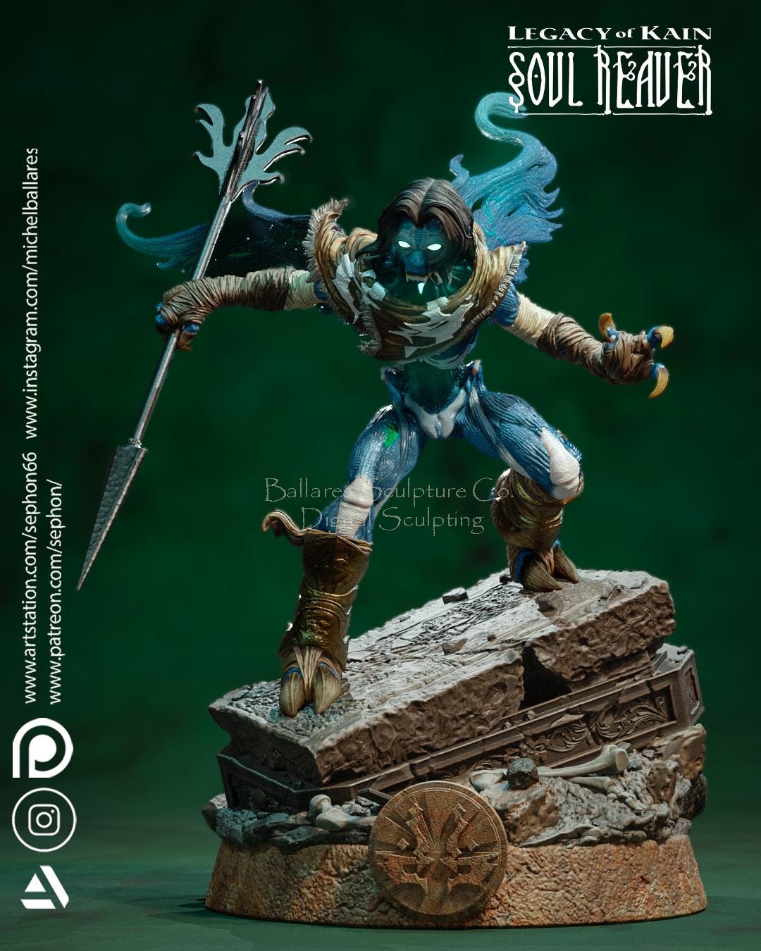 Spectral Raziel Statue: Custom Painted Soul Reaver Collectible - Etsy
