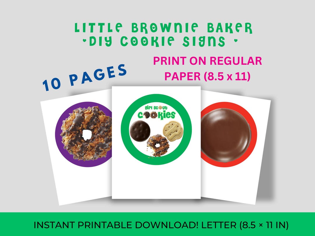 Girl Scout Cookie Booth Signs: Little Brownie Baker (PDF Download) - Etsy