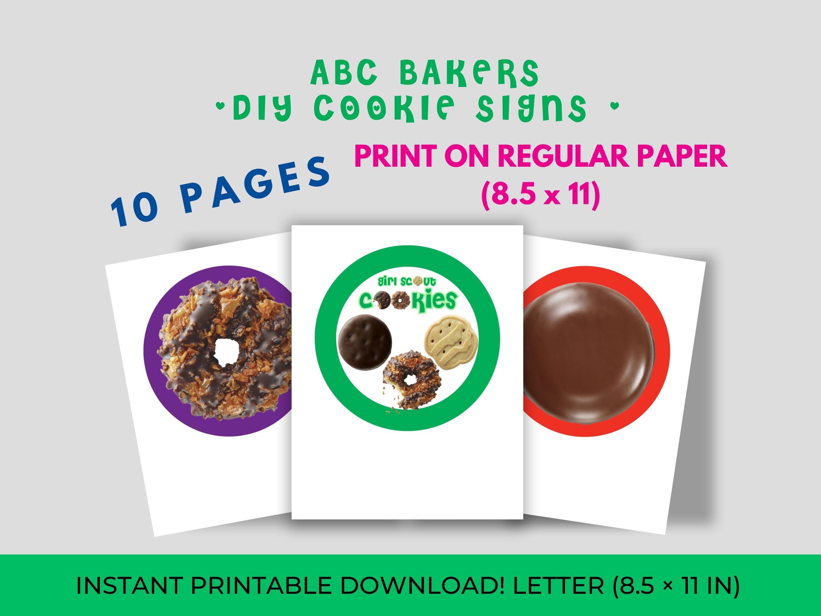 ABC Bakers DIY Girl Scout Cookie Signs. Download and Print! Includes ...