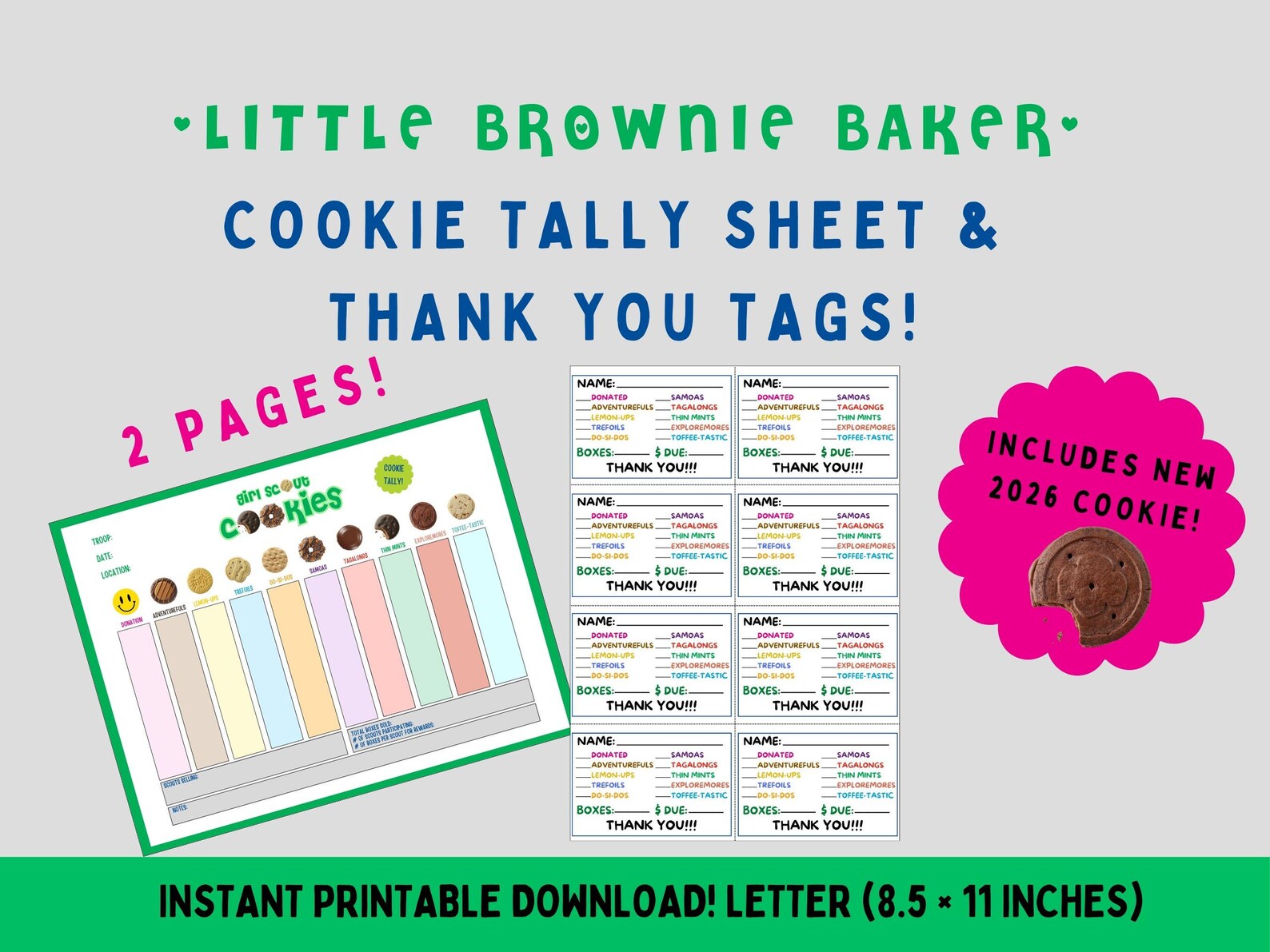 LBB Girl Scout Cookie Thank You Tags + Tally Sheet (PDF) - Etsy
