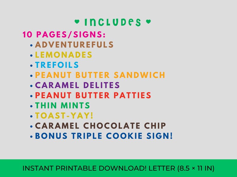 ABC Bakers DIY Girl Scout Cookie Signs. Download and Print! - Etsy