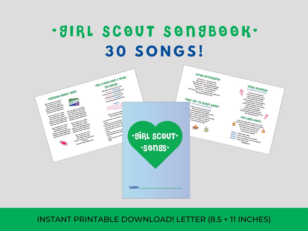 Girl Scout Songbook: 30 Classic Songs (instant Digital Download) - Etsy