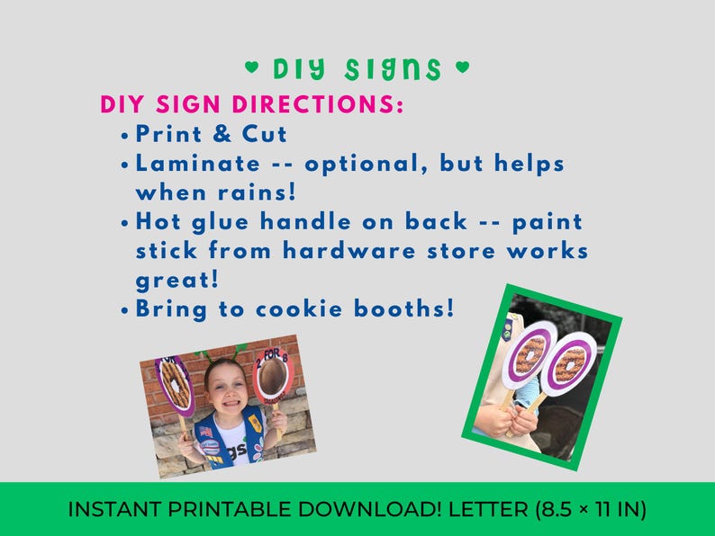 ABC Bakers DIY Girl Scout Cookie Signs. Download and Print! Includes ...
