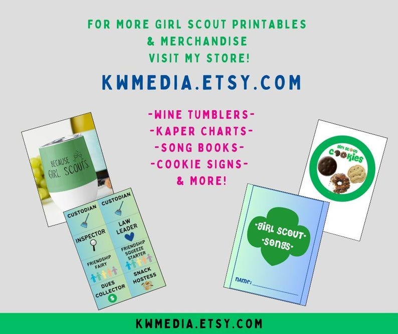 LBB Girl Scout Cookie Booth Menu Poster: (instant Digital Download ...