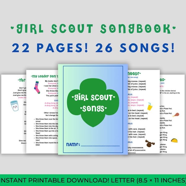 Girl Scout Camp Songbook - Etsy