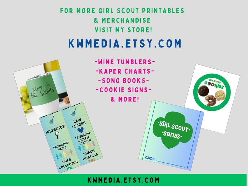 LBB Girl Scout Cookie Thank You Tags + Tally Sheet (PDF) - Etsy