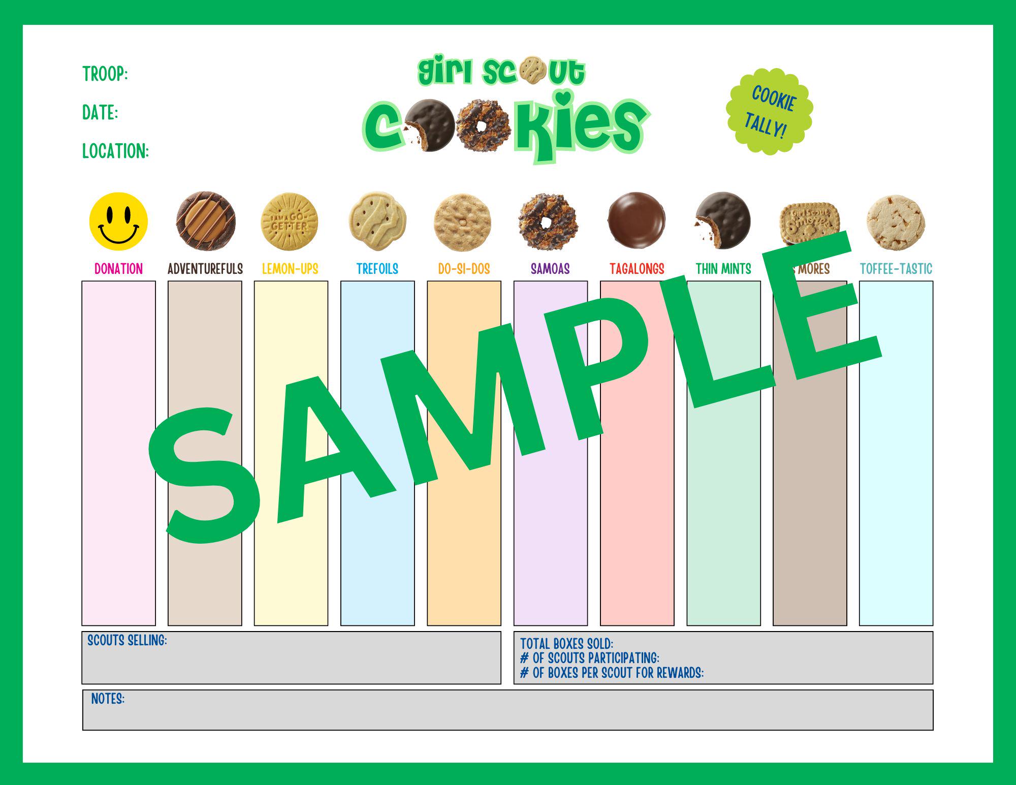LBB Girl Scout Cookie Thank You Tags + Cookie Tally Print Out! - Etsy