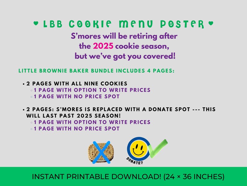 LBB Girl Scout Cookie Menus (2 Sizes + 2 Styles) to Spruce up Your ...