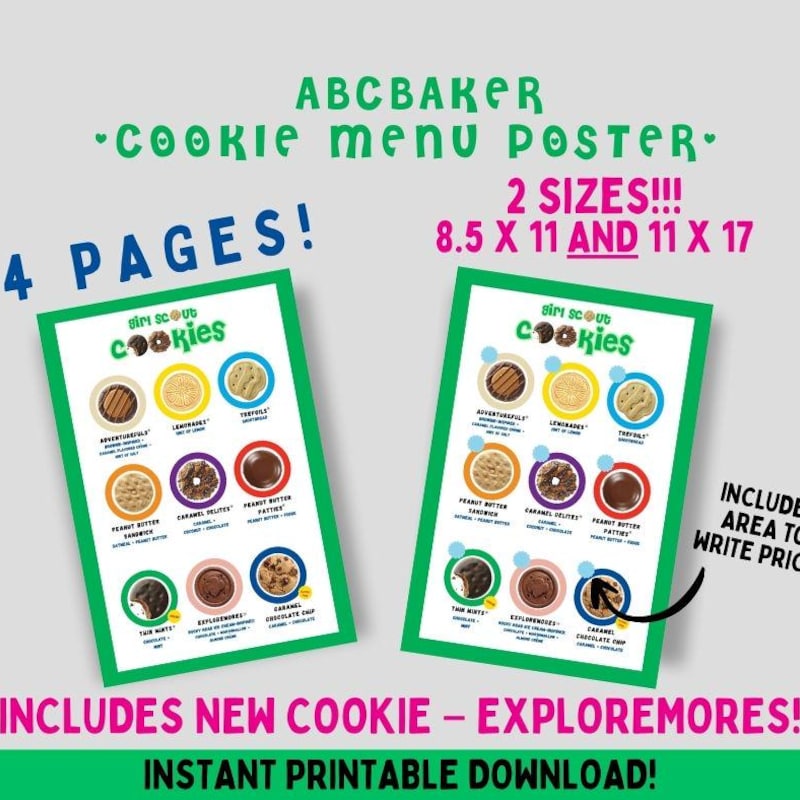 Abc 2026 Cookie Menu - Etsy