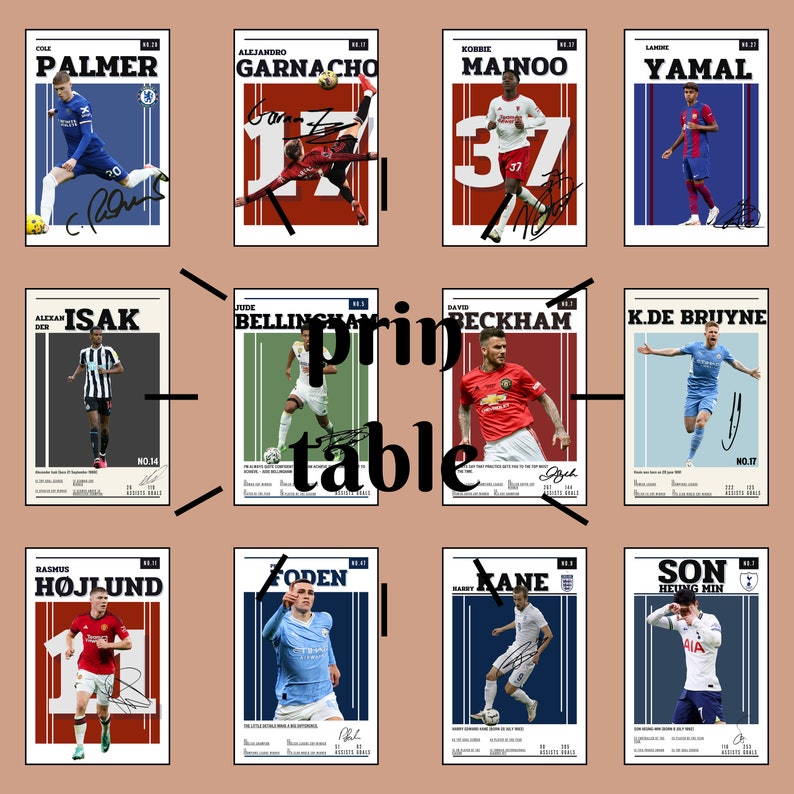 SET OF 40 Poster,soccer Poster,mid-century Modern,sports Poster,soccer ...