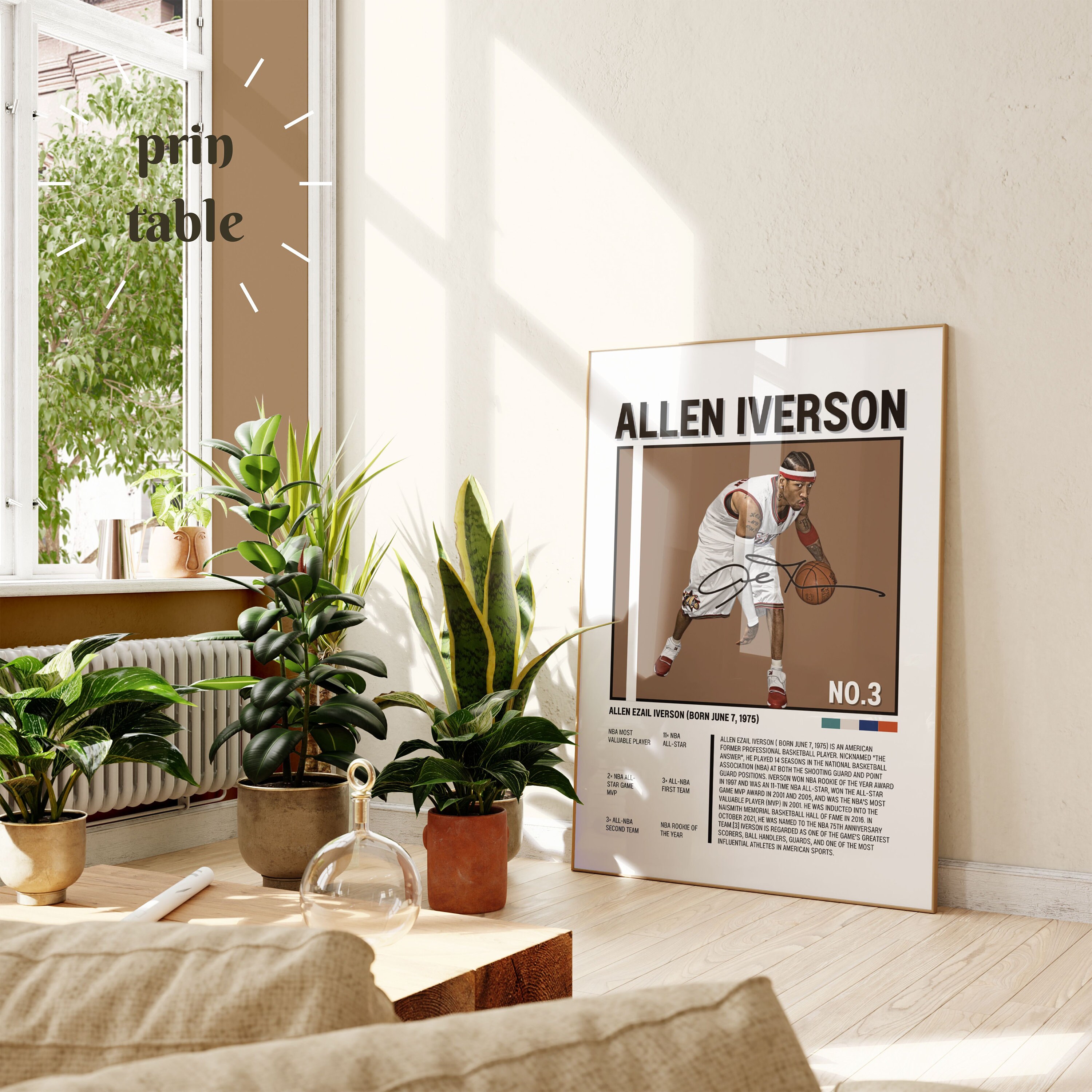 Allen Iverson Poster,basketball Print, Basketball Poster,basketball ...