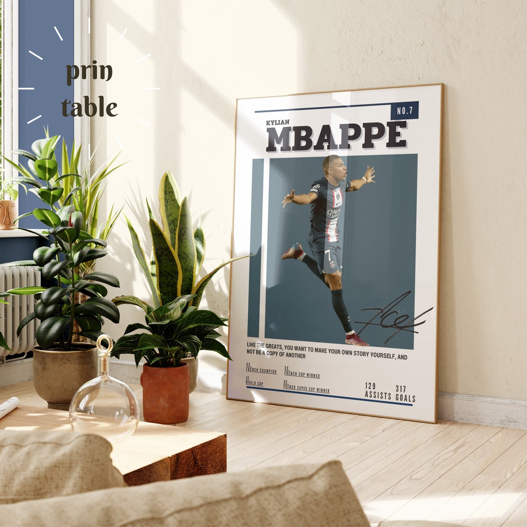Buy Kylian Mbappé Poster, Kylian Mbappé Print,france Football Print ...