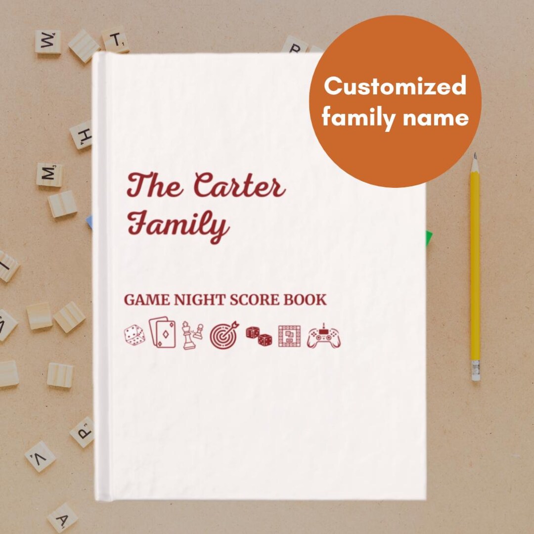Personalized Score Book Custom Family Game Night Gifts for Board Game ...