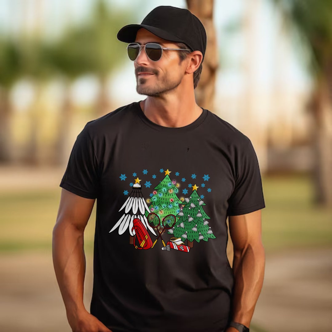 Badminton Christmas Shirt Gift for Him, Badminton Racket Shirt Birthday ...