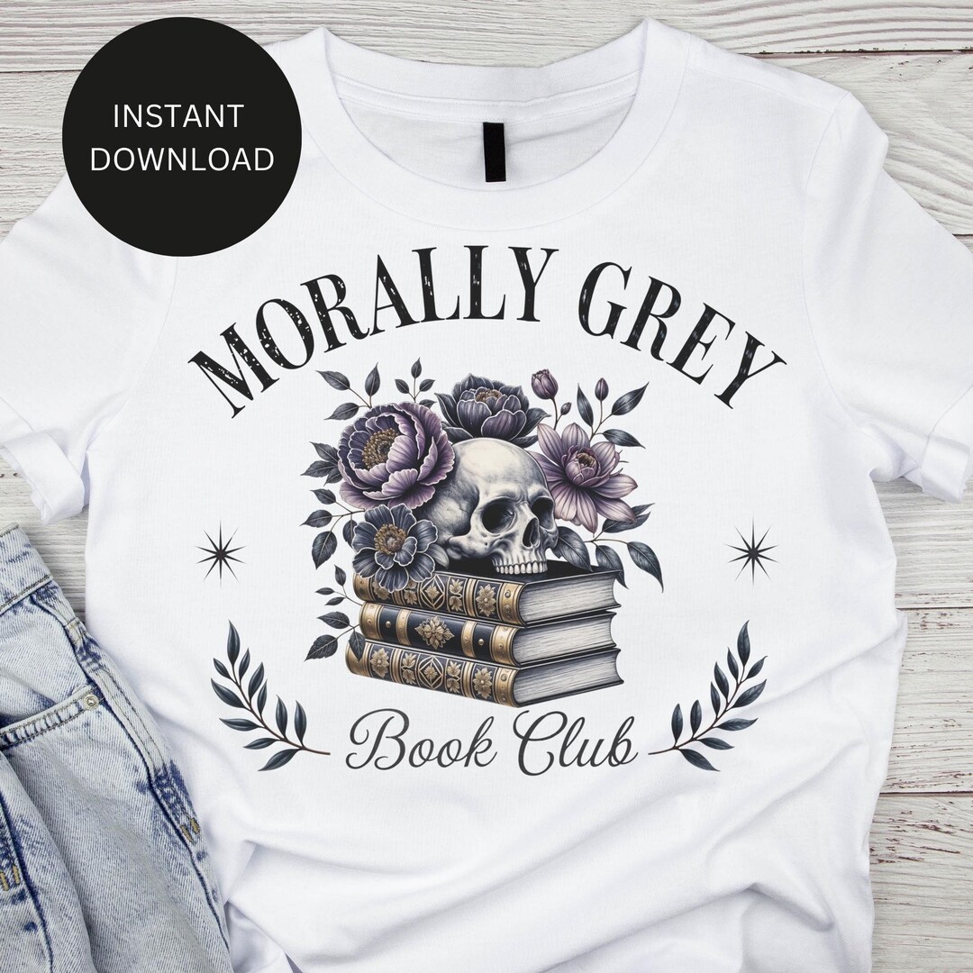Morally Grey Book Club PNG Bookworm Clipart Digital File for Book ...