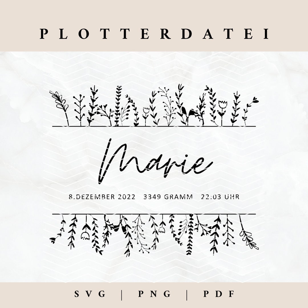 Plotter File Flowers Frame SVG PNG PDF Silhouette Cricut Plotter File ...