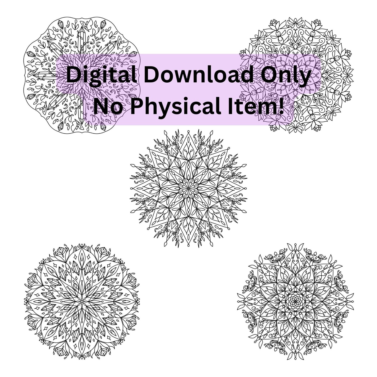 Mandala Coloring Pages Printable for Adults and Kids PDF A4 Digital ...
