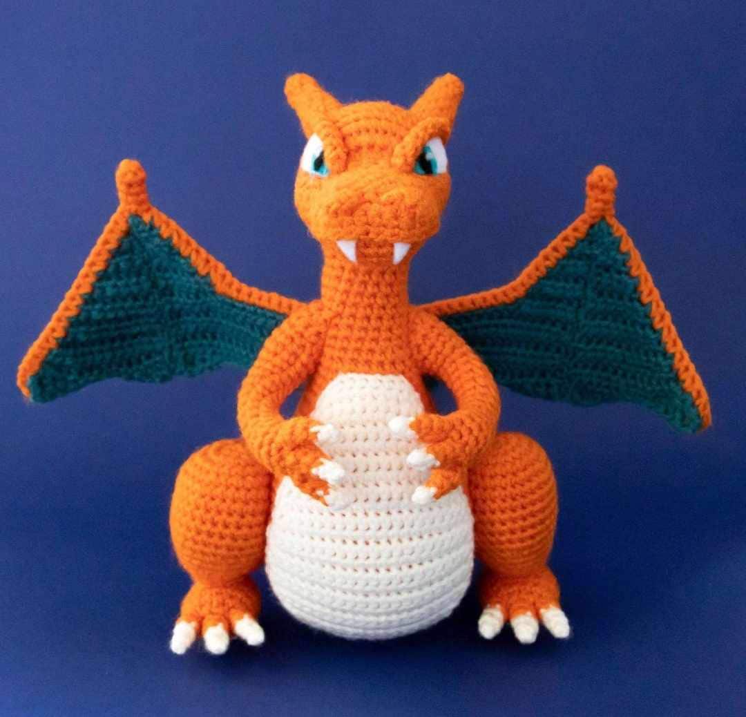 Amigurumi pokemon charizard dragón volador naranja fuego - Etsy México
