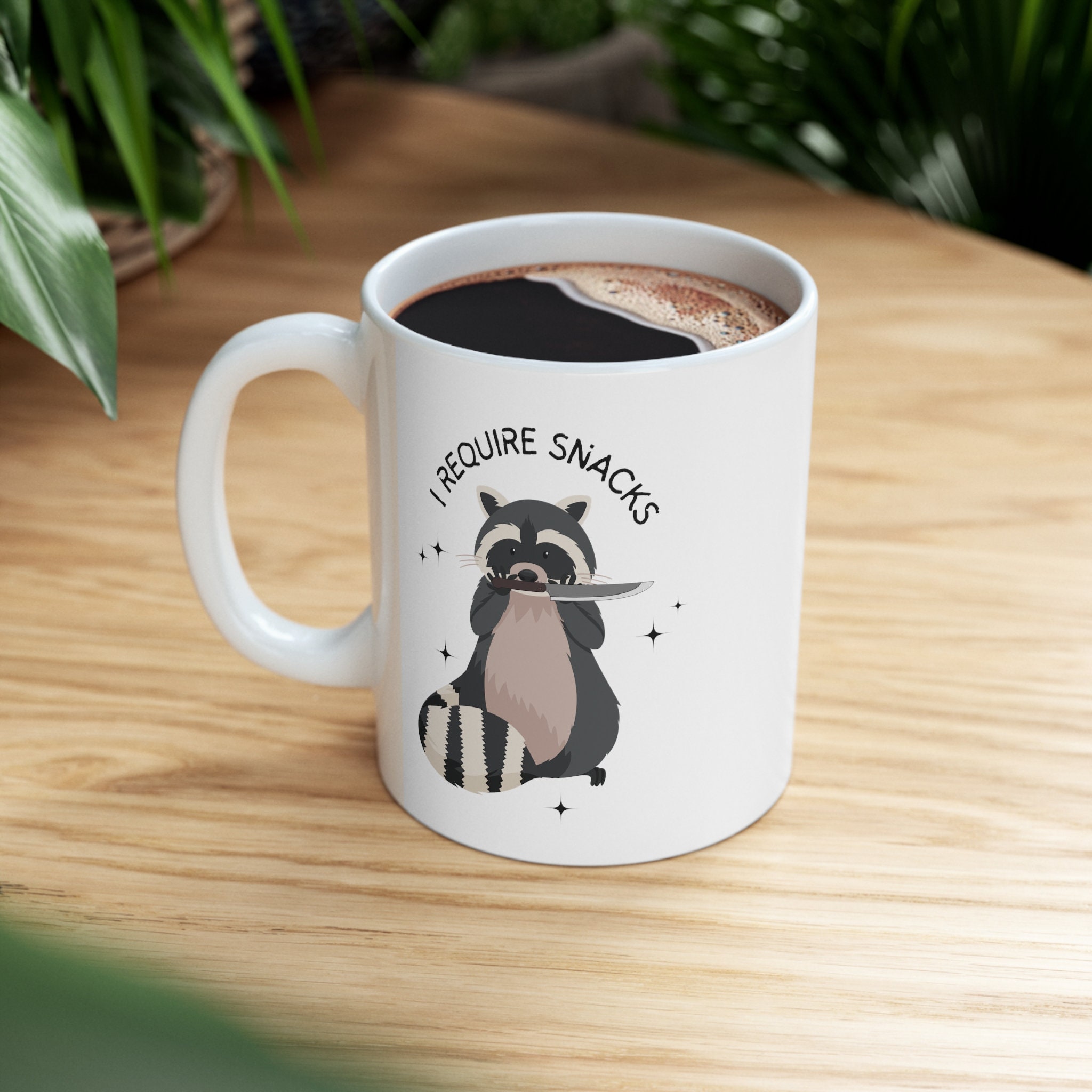 I Require Snacks Racoon Mug Raccoon Gifts Meme Mug Cute Mugs Aesthetic ...