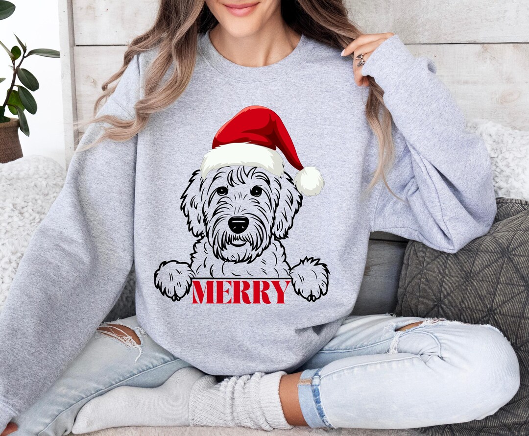 Goldendoodle Merry Sweatshirt, Goldendoodle Gifts, Goldendoodle Shirt ...