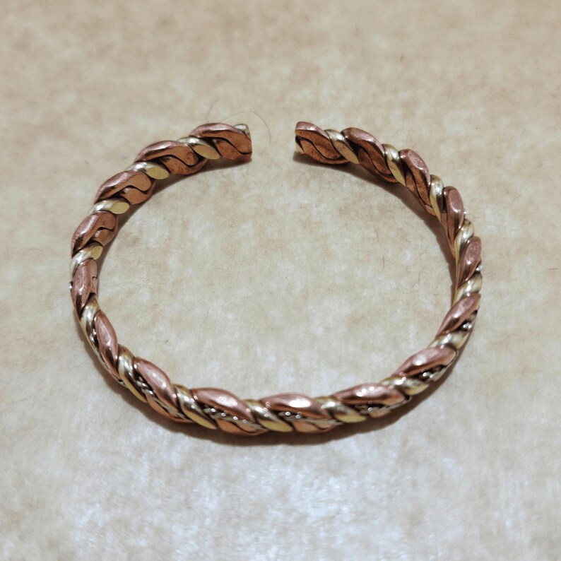 Twisted Copper Bracelet With Red, Yellow, and Silver Wires ...
