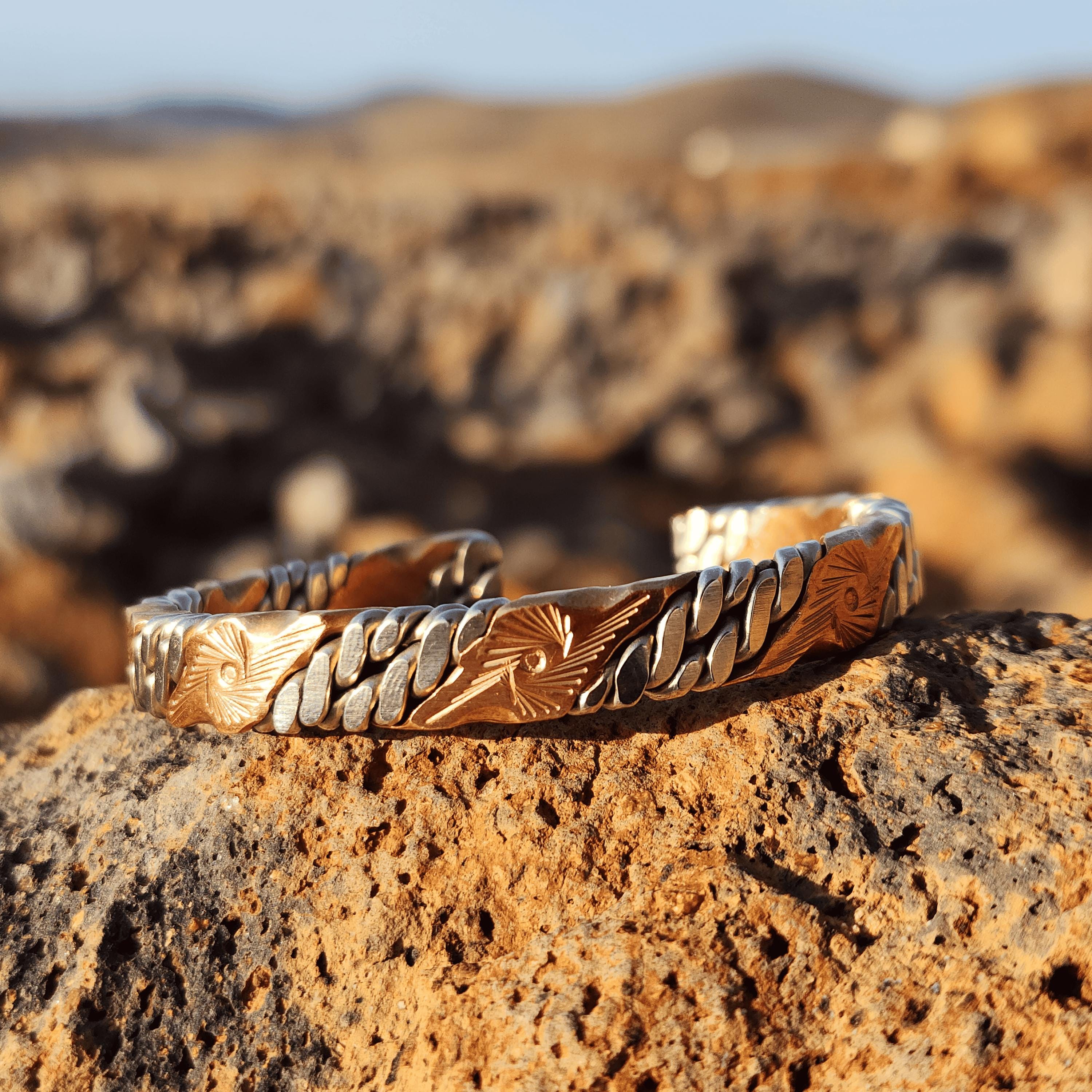 VOW | Handmade Men’s Bracelet – Twisted Mixed Metal Copper Cuff ...